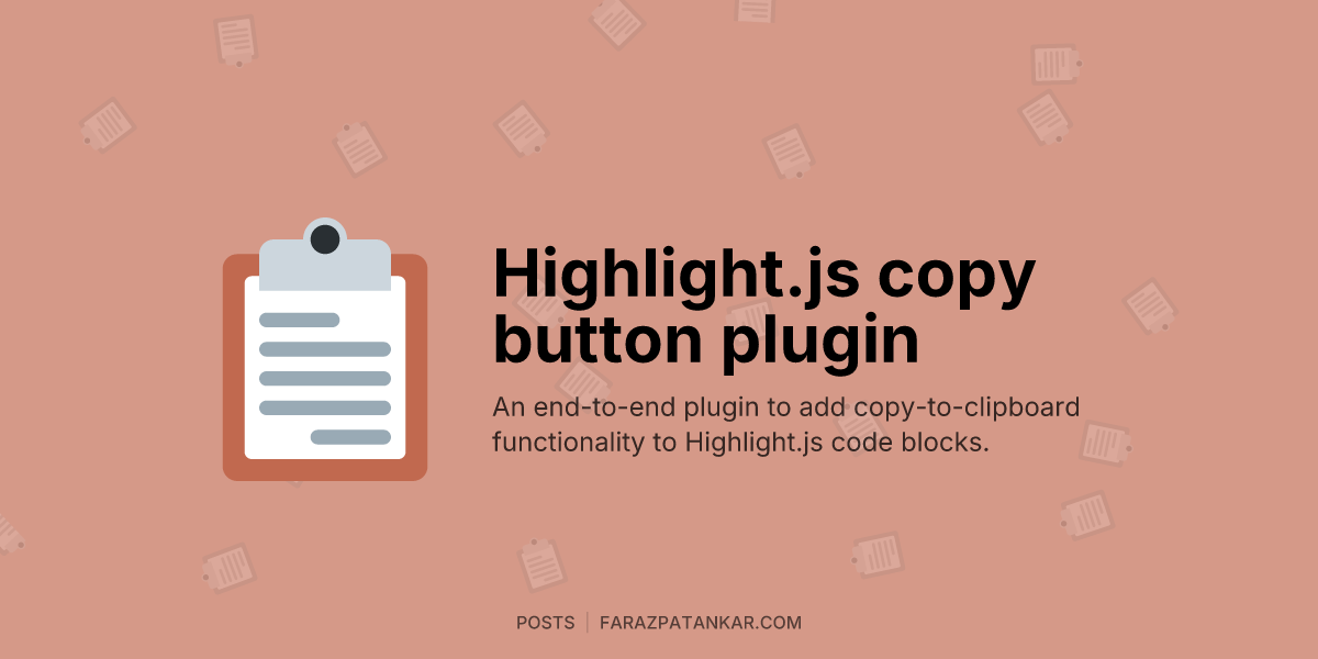 Highlight.js copy button plugin